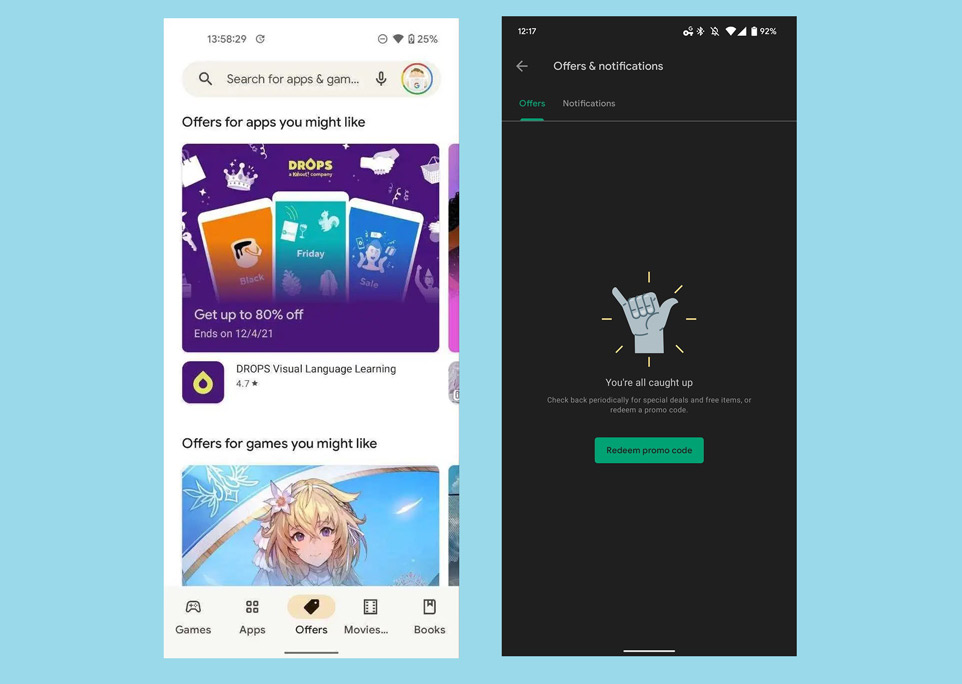 متجر Play Store يحصل على تبويب العروض Offers بشكل رسمي! | AraMobi اراموبي